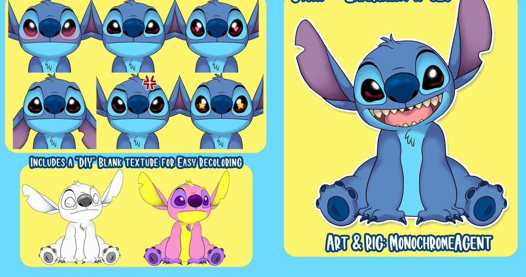 Live2d Vtuber Virtual Avatar Model: Customizable Alien Stitch - Etsy