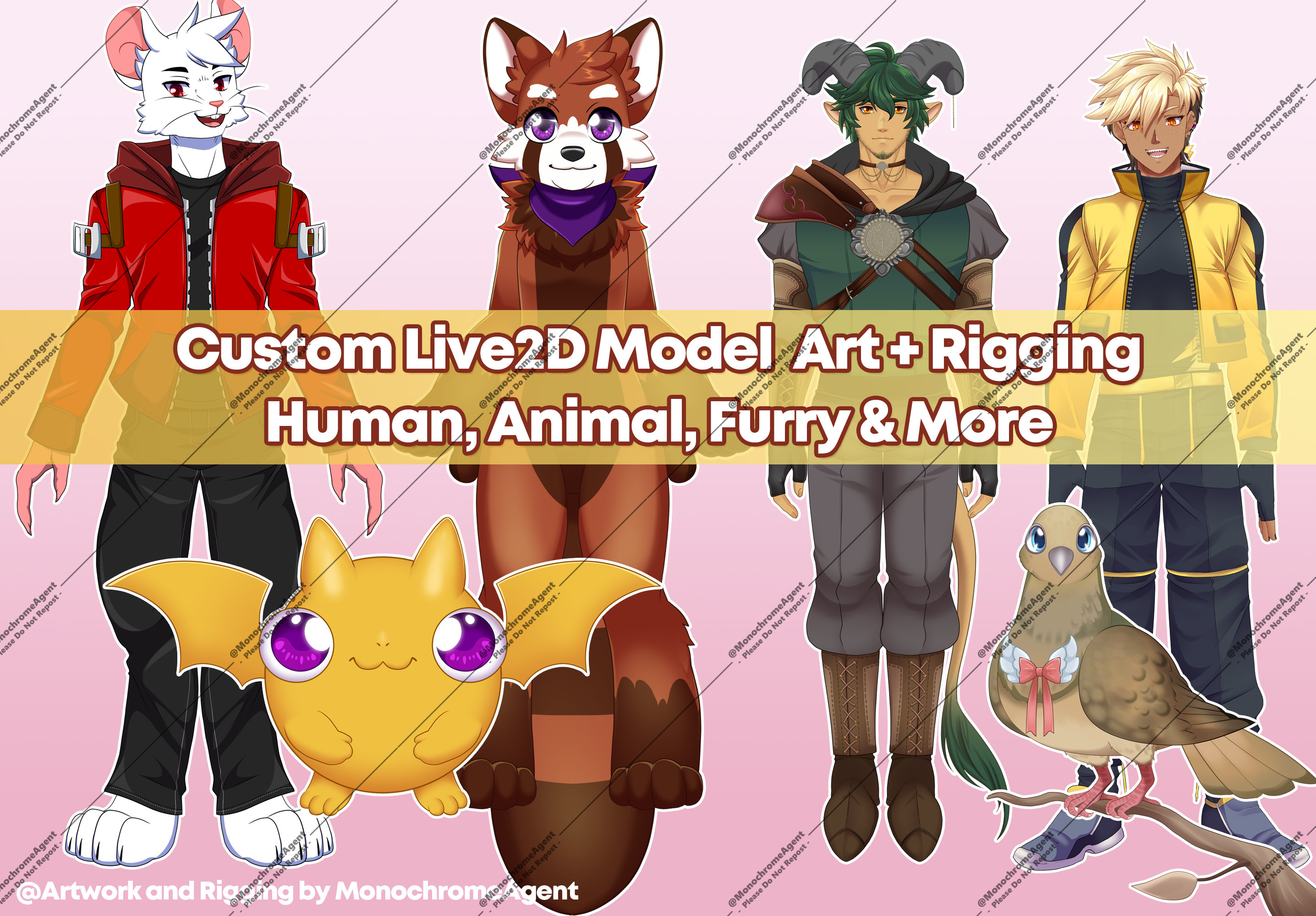 Custom Vtuber Model Commission Furry/human/animal ARTWORK RIGGING - Etsy