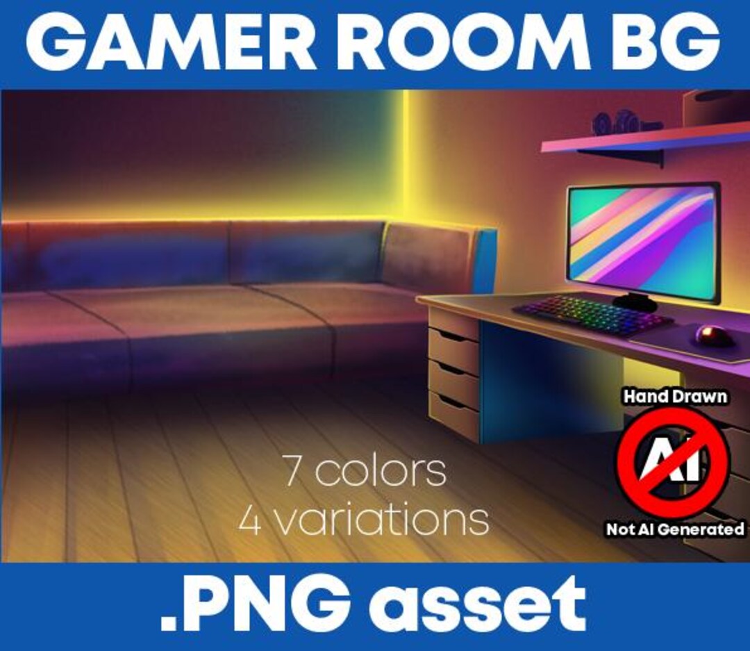 Streaming Asset: Gamer Room Background (4 Versions, 7 Colors) NO AI ...
