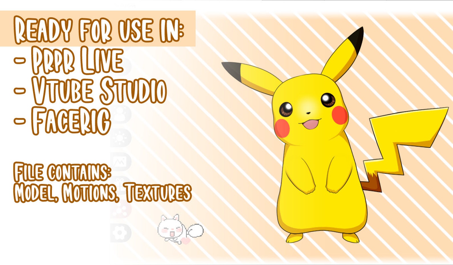 Live2d Vtuber Virtual Avatar Model: Customizable Pikachu - Etsy