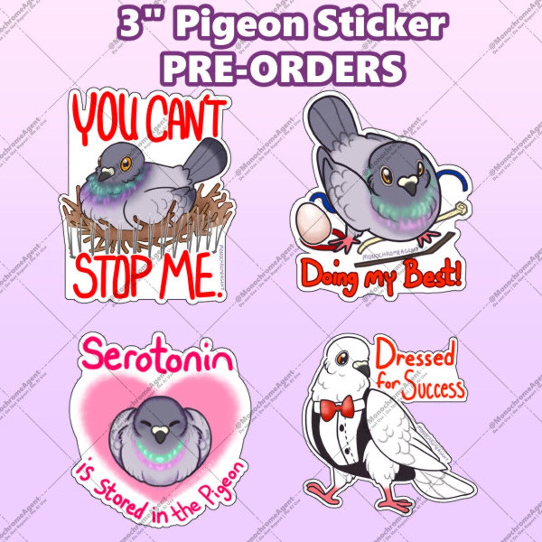 3" Inch Motivational Pigeon Stickers [IN STOCK] - Etsy