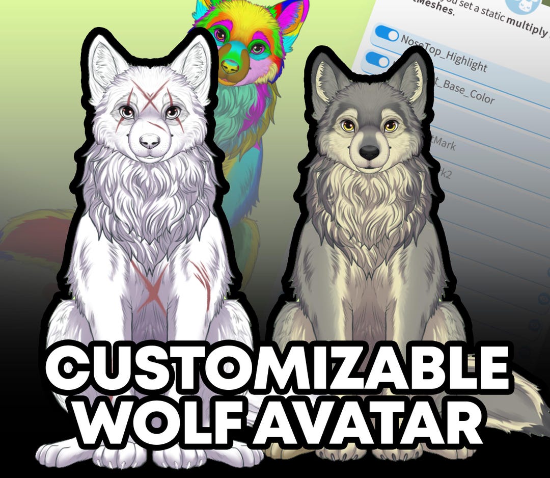 Live2d Vtuber Virtual Avatar Model: Customizable Wolf - Etsy