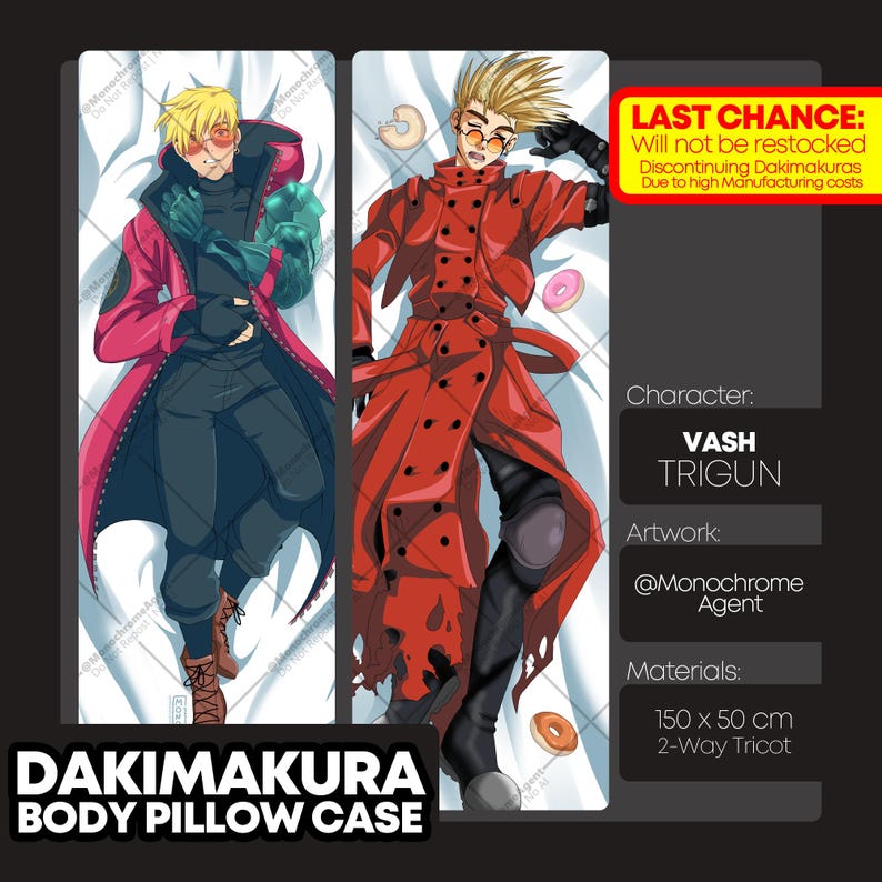 Anime Body Pillow/dakimakura: TRIGUN / STAMPEDE - Vash and Wolfwood - Etsy