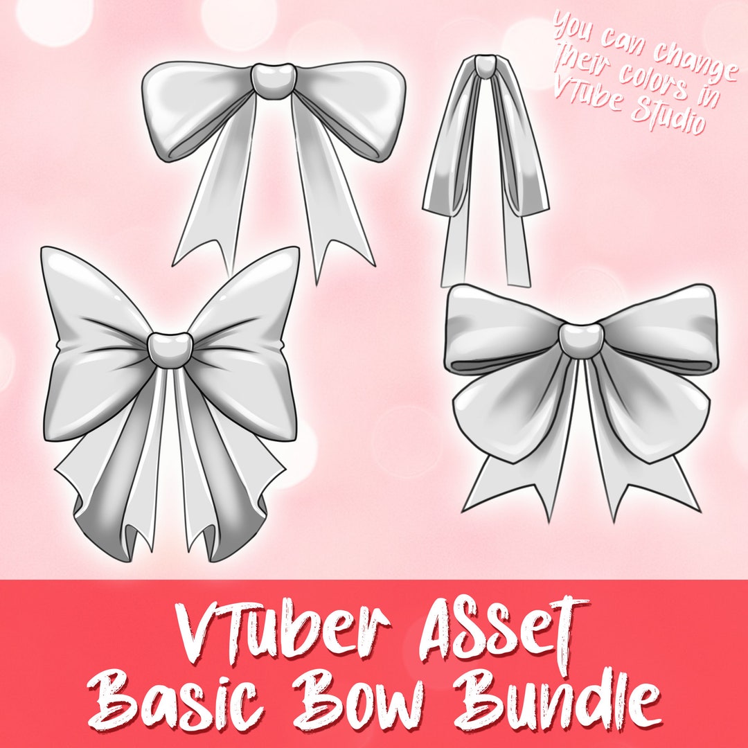 Live2d Vtuber Asset: Basic Bow Bundle [4 Rigged Bow Accessories] - Etsy