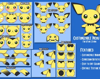 Live2d Vtuber Virtual Avatar Model: Customizable Pikachu - Etsy