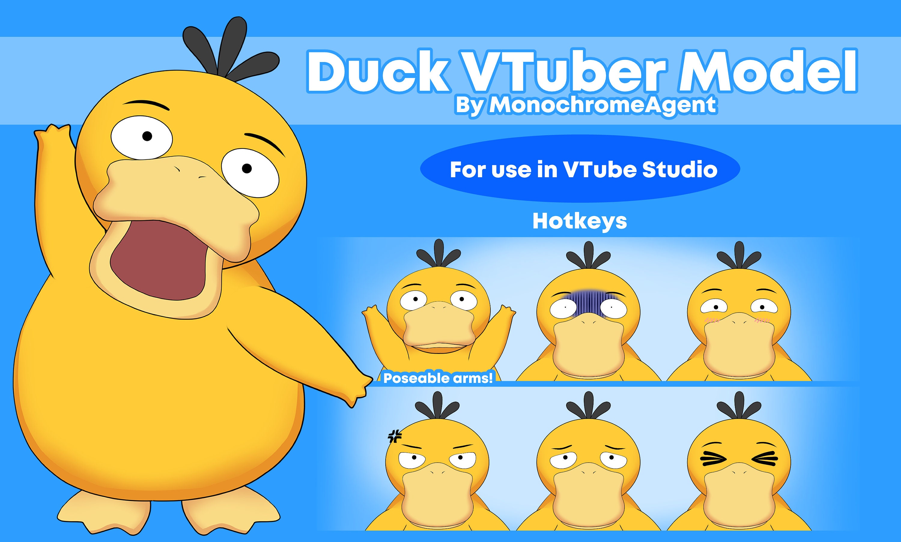 Live2d Vtuber Virtual Avatar Model: Psyduck - Etsy
