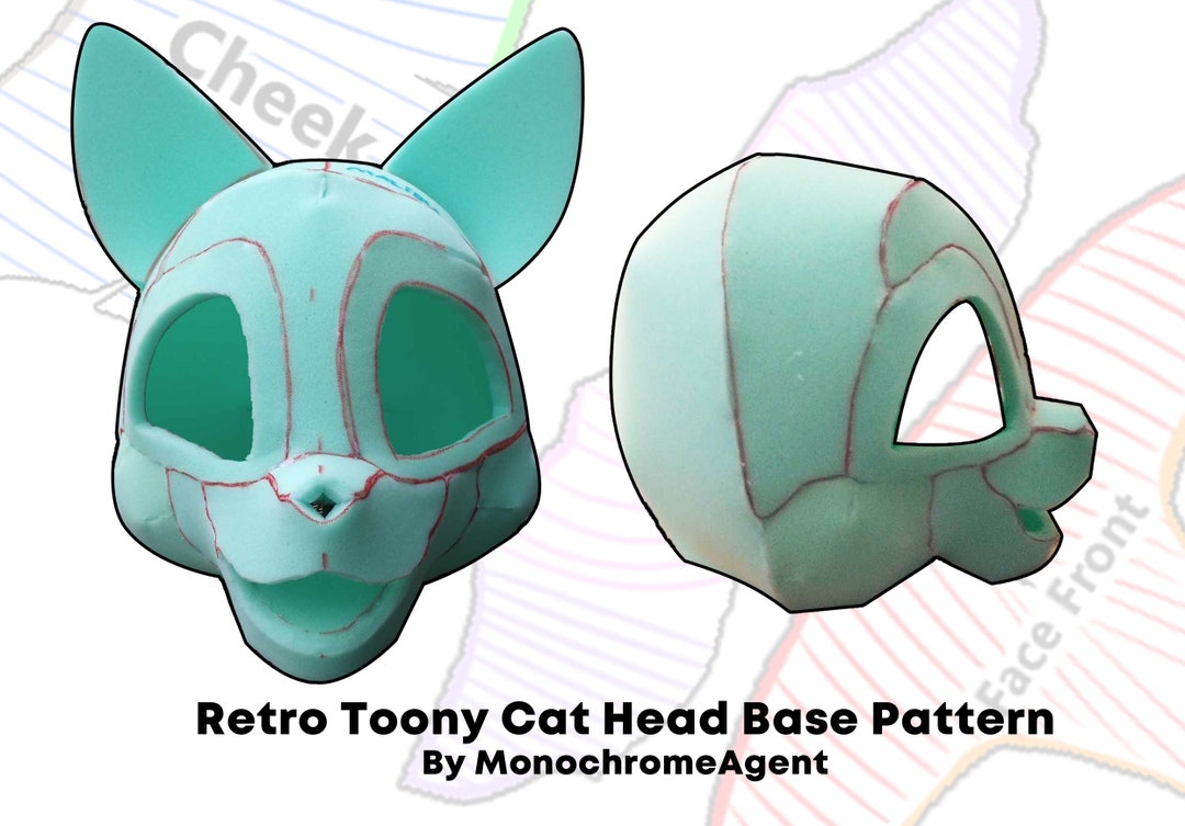 Pdf Pattern Download - Retro Toony Cat Head - Etsy
