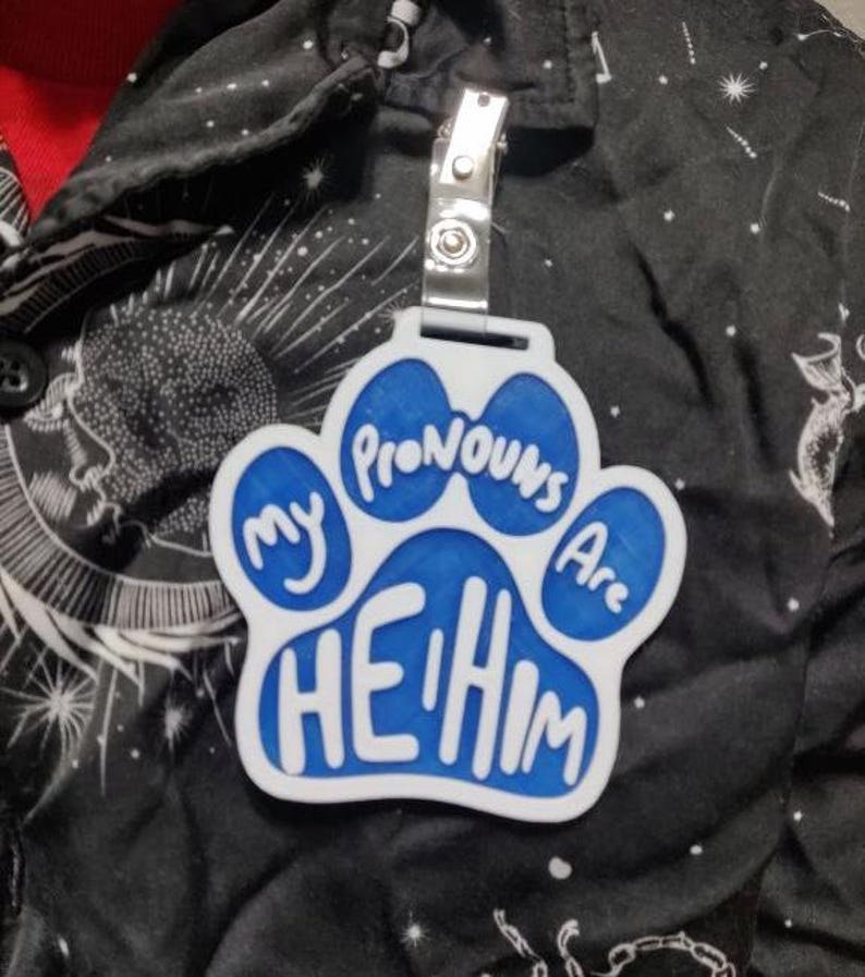 Paw Badges: Pronouns - Cosplay/fursuit/pet Communication Tags - Etsy