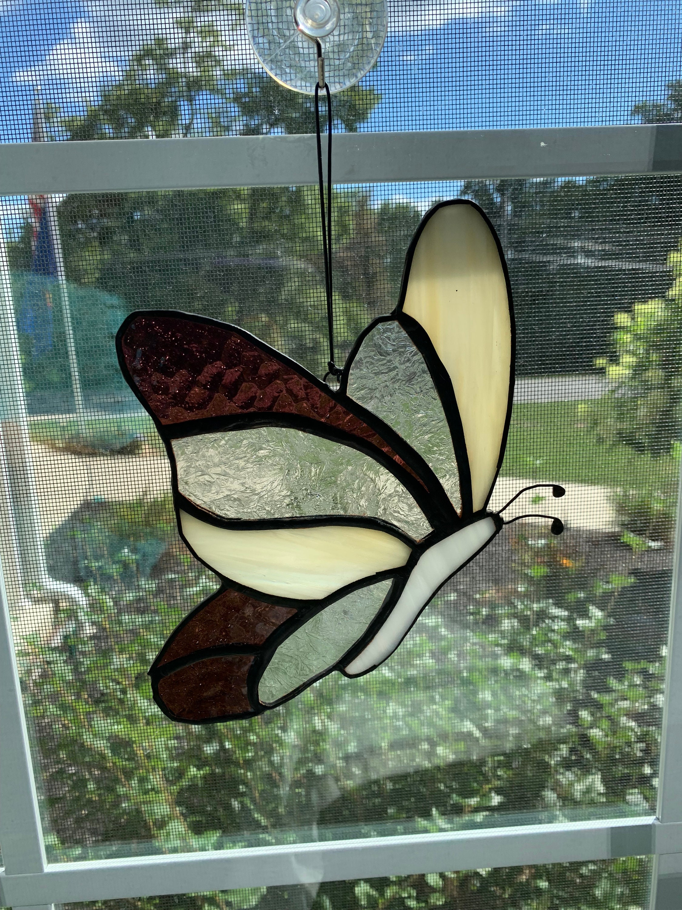 Stained Glass Butterfly Sun Catcher - Etsy