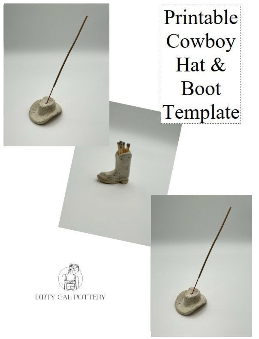 Cowboy Boot and Cowboy Hat Template BUNDLE | Ceramics Tools | Slab ...
