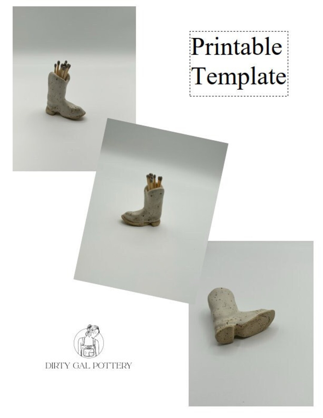 Cowboy Boot Template | Ceramics Tools | Slab Building | Easy Clay DIY ...