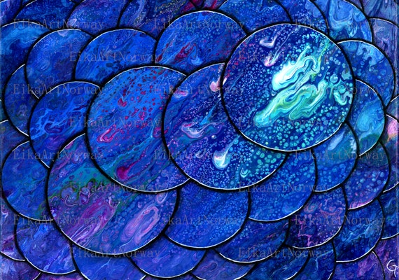 Blue Discs 3D Effect Digital Download of an Original - Etsy