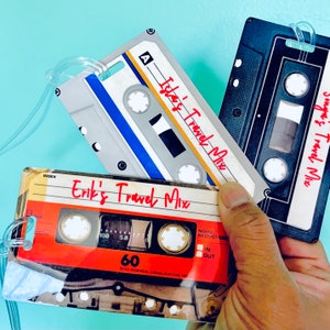 Retro Cassette Personalized Luggage Tag, Unique Bag Tag, Custom Mix ...