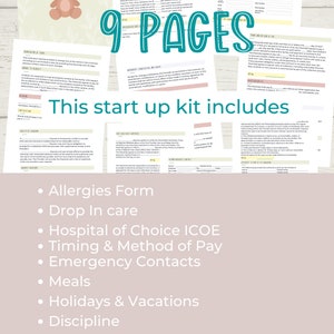 Daycare Enrollment Forms, Childcare Contract, Editable on Canva ...