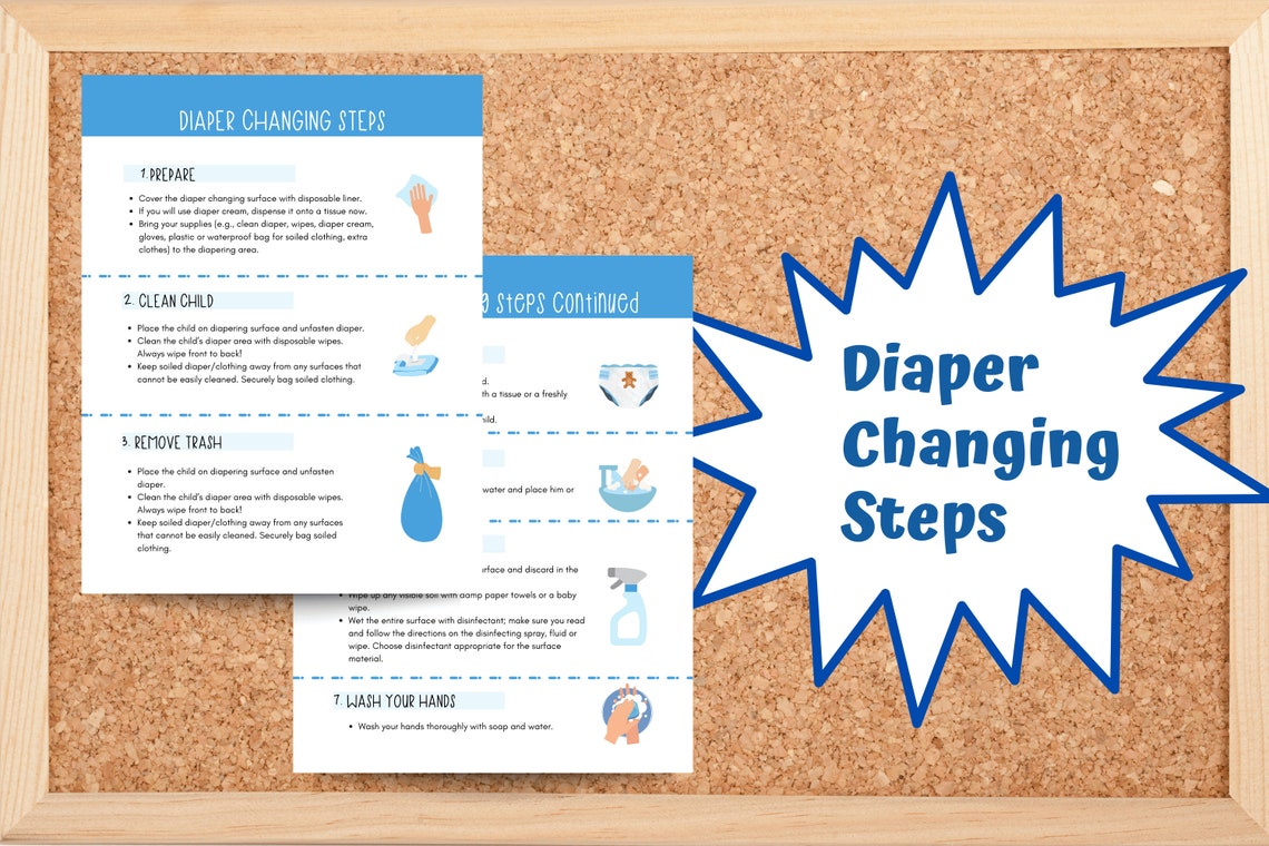 Diaper Changing Steps for Daycare Center - Etsy