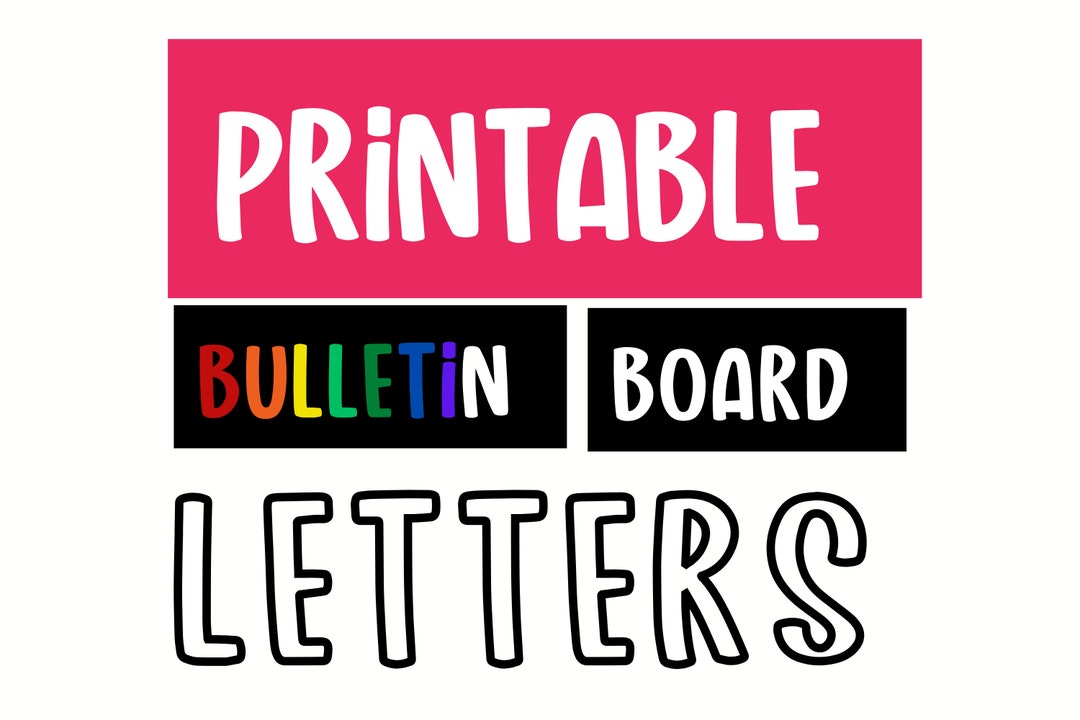 Printable Bulletin Board Letters and Numbers With Black - Etsy