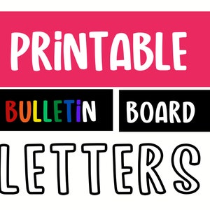 Printable Bulletin Board Letters and Numbers With Black Outline for ...