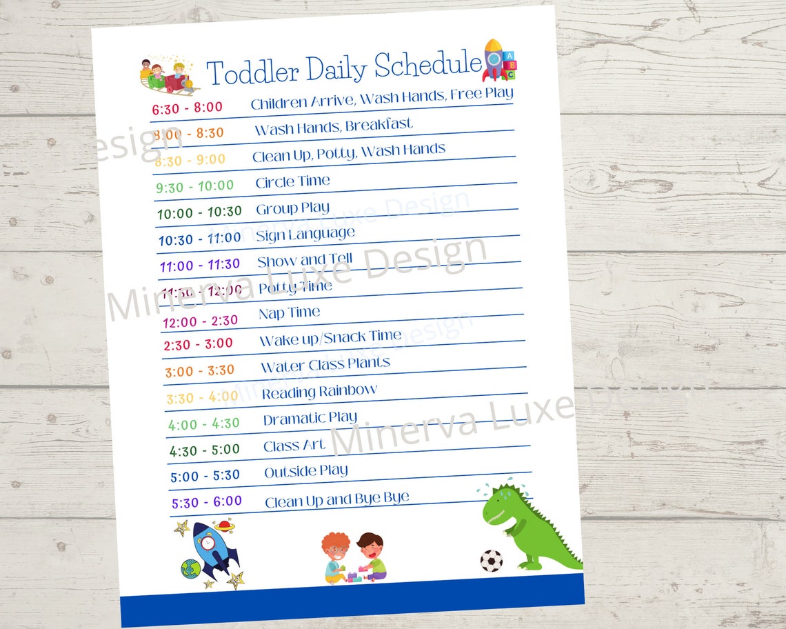 Toddler Schedule. Editable File. Daycare Childcare Home Care - Etsy