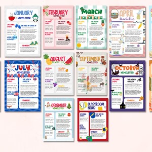14 Colorful Themed Newsletters. Easily Edit With CANVA. - Etsy