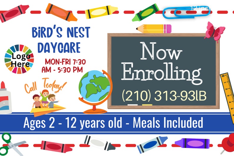 Now Enrolling Yard Sign for Daycare Center - Etsy