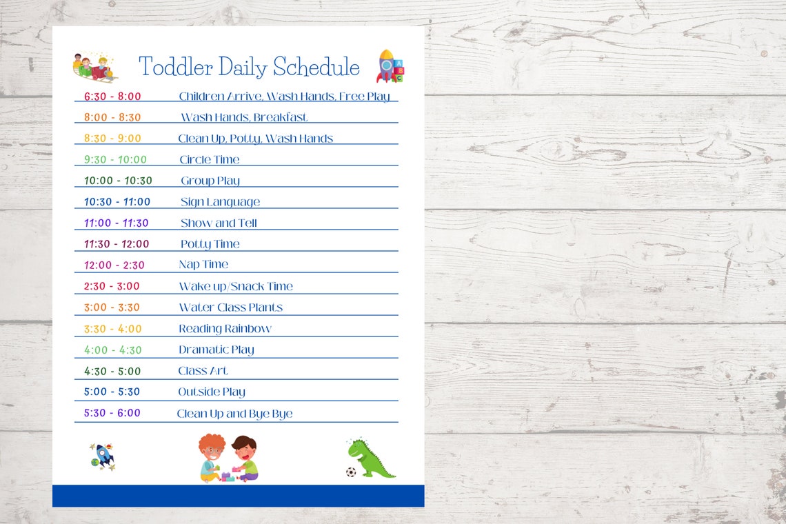Toddler Schedule. Editable File. Daycare Childcare Home Care - Etsy
