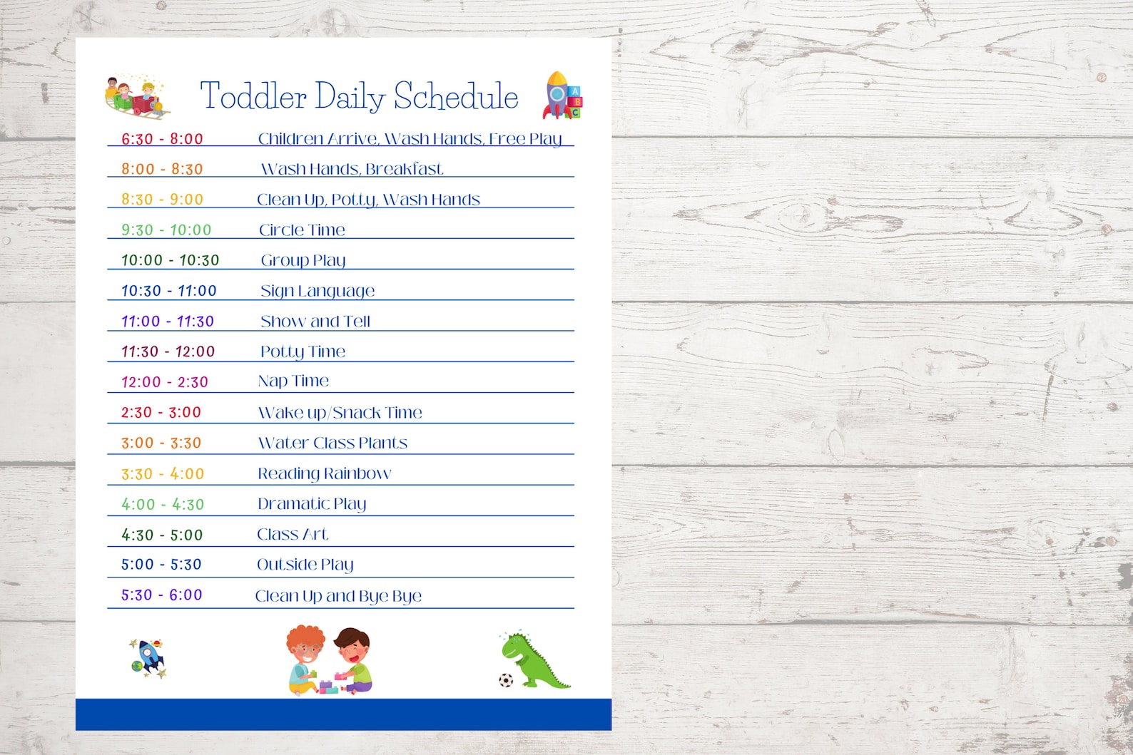Toddler Schedule. Editable File. Daycare, Childcare, Home Care Schedule ...