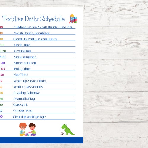 Toddler Schedule. Editable File. Daycare Childcare Home Care - Etsy