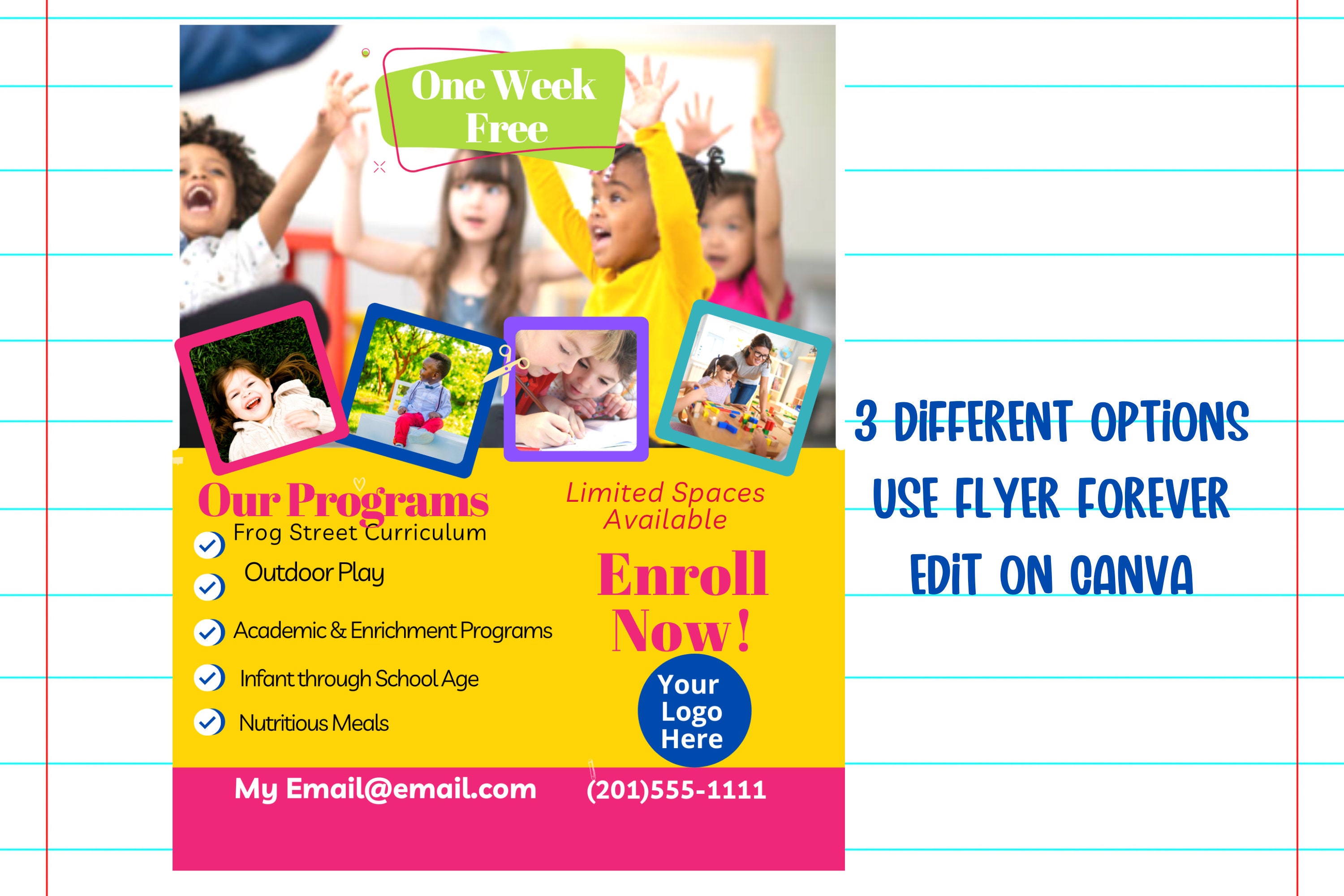 Editable Flyer for Childcare, Daycare, Learning Academy, Montessori, or ...