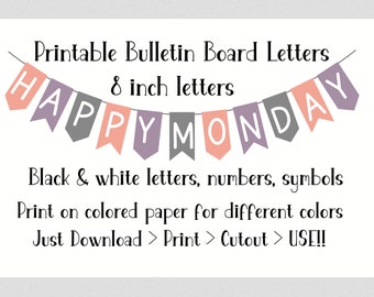 Light Green Printable Bulletin Board Letters, Classroom Decor, Bulletin ...