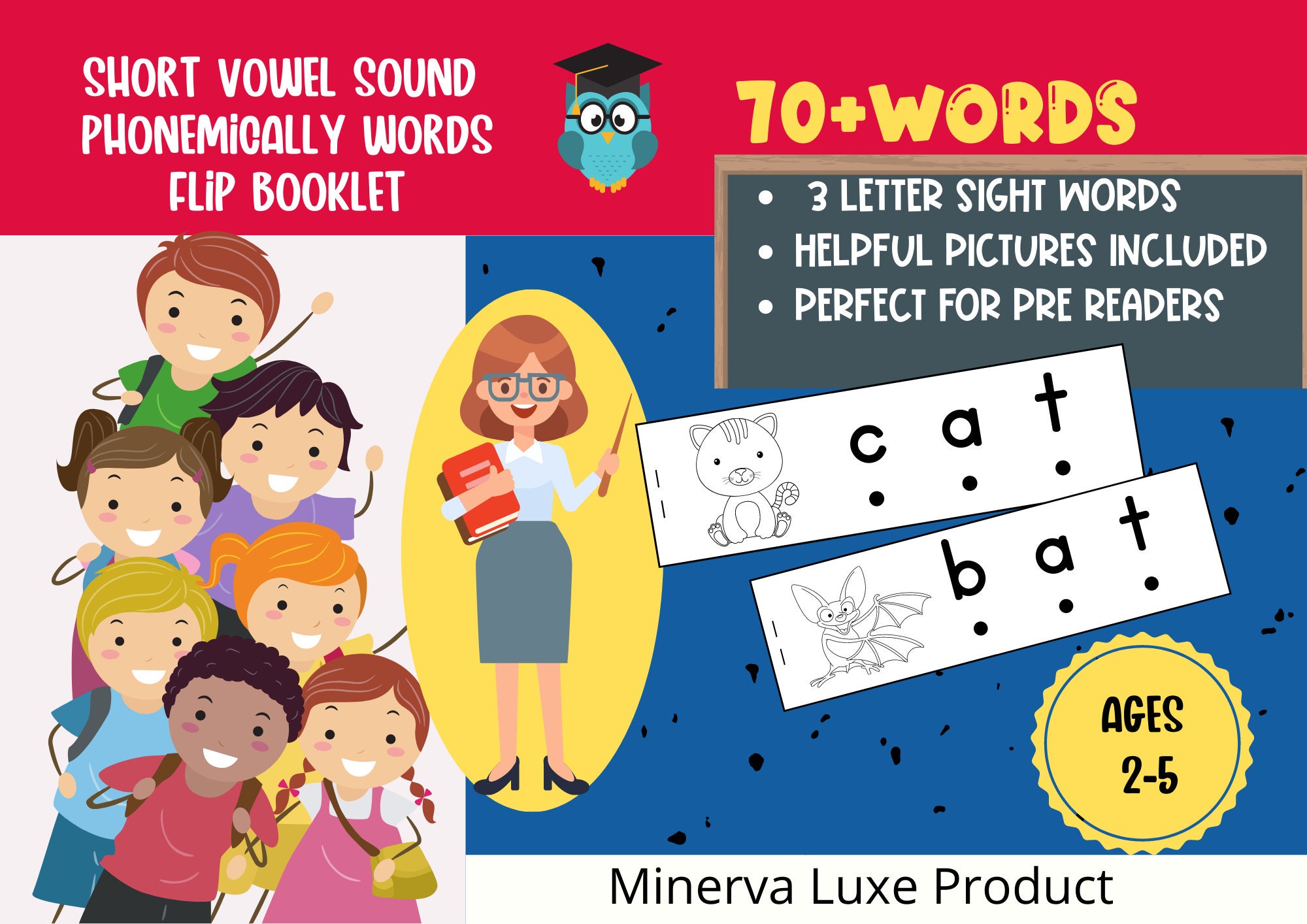 One Syllable Sight Words. Phonics. Great for Daycare, Early Learning ...