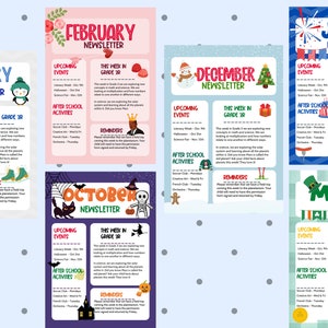 14 Colorful Themed Newsletters. Easily Edit With CANVA. - Etsy