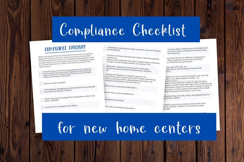 Compliance Checklist for New Daycare and In-home Care Centers - Etsy
