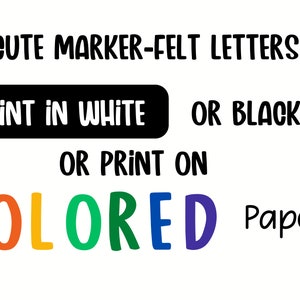 Printable Bulletin Board Letters and Numbers With Black Outline for ...