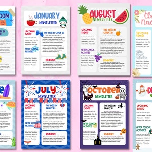 14 Colorful Themed Newsletters. Easily Edit With CANVA. - Etsy