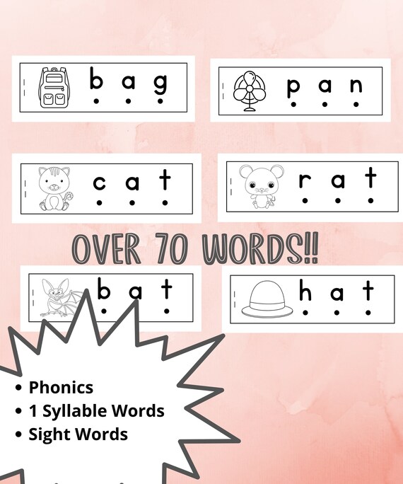 One Syllable Sight Words. Phonics. Great for Daycare Early | Etsy