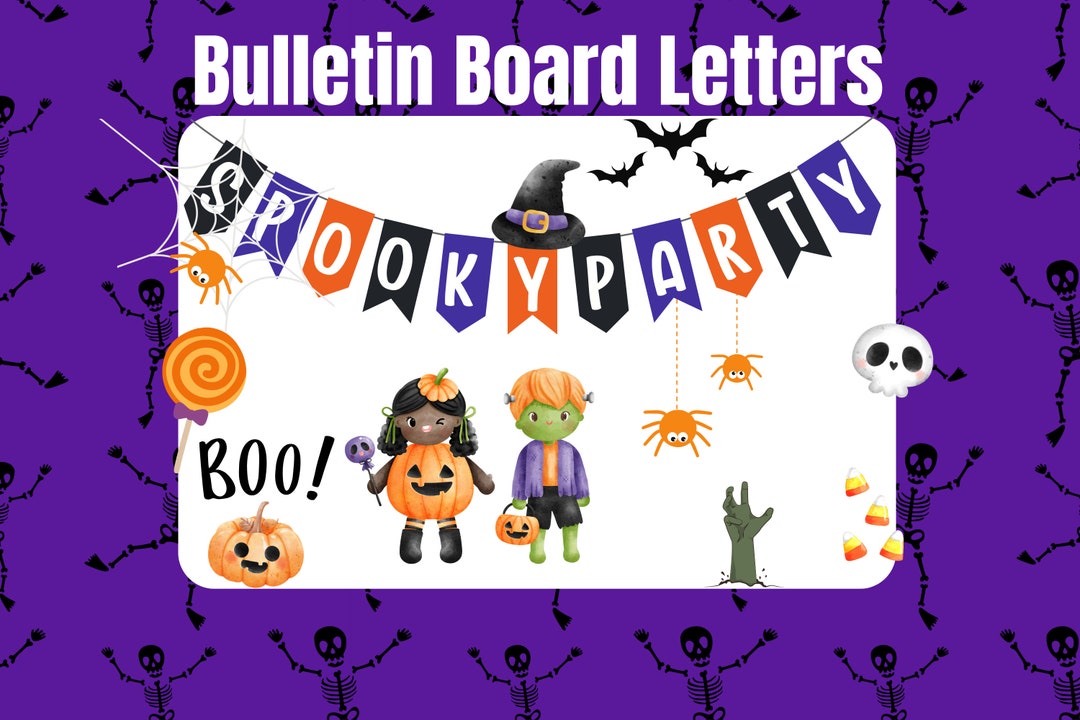 Printable Bulletin Board Letters and Numbers With Black Outline for ...