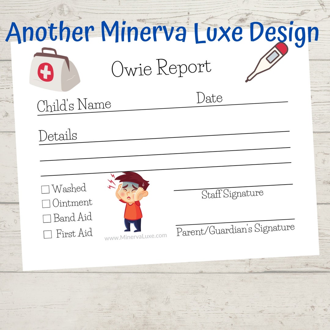 Owie Report for Daycares Home Cares Learning Academies - Etsy