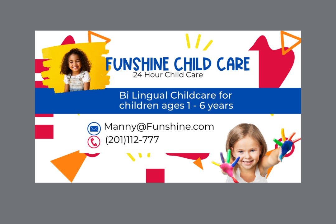 Child Care Business Card - Etsy