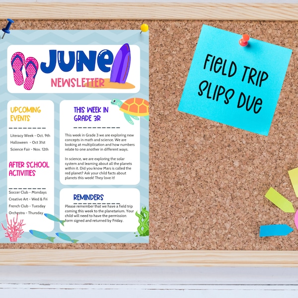 Daycare June Newsletter - Etsy
