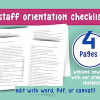 Daycare Employee Orientation Checklist for New Childcare Teachers - Etsy