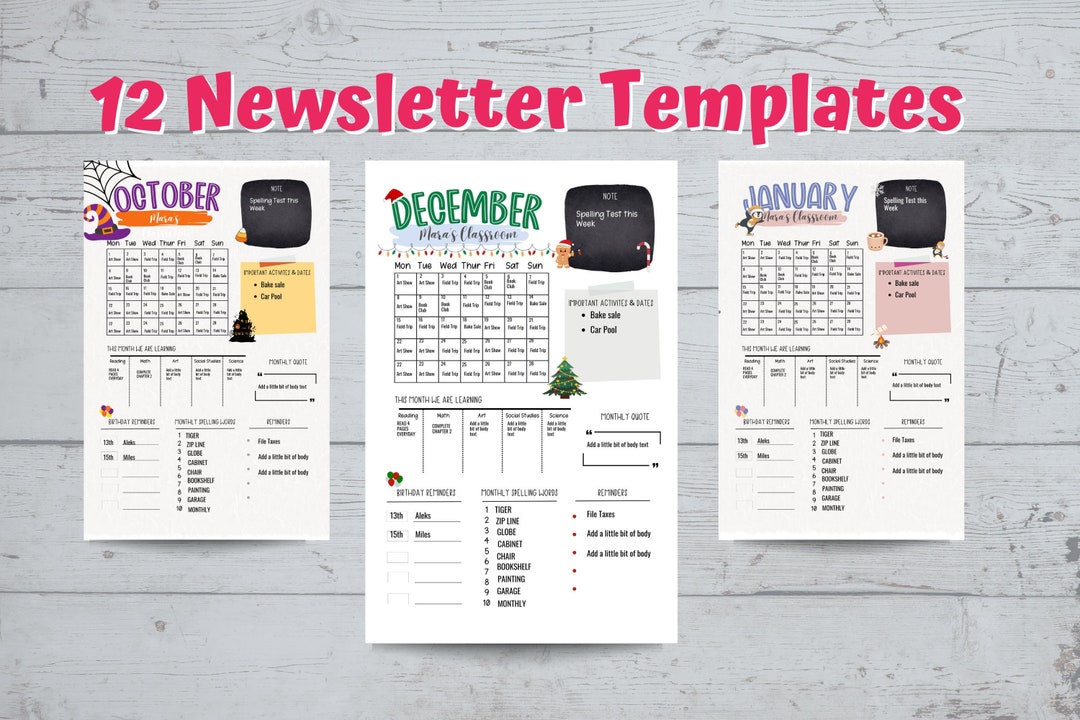 12 Editable Classroom Newsletters Editable With Free CANVA. Perfect for ...