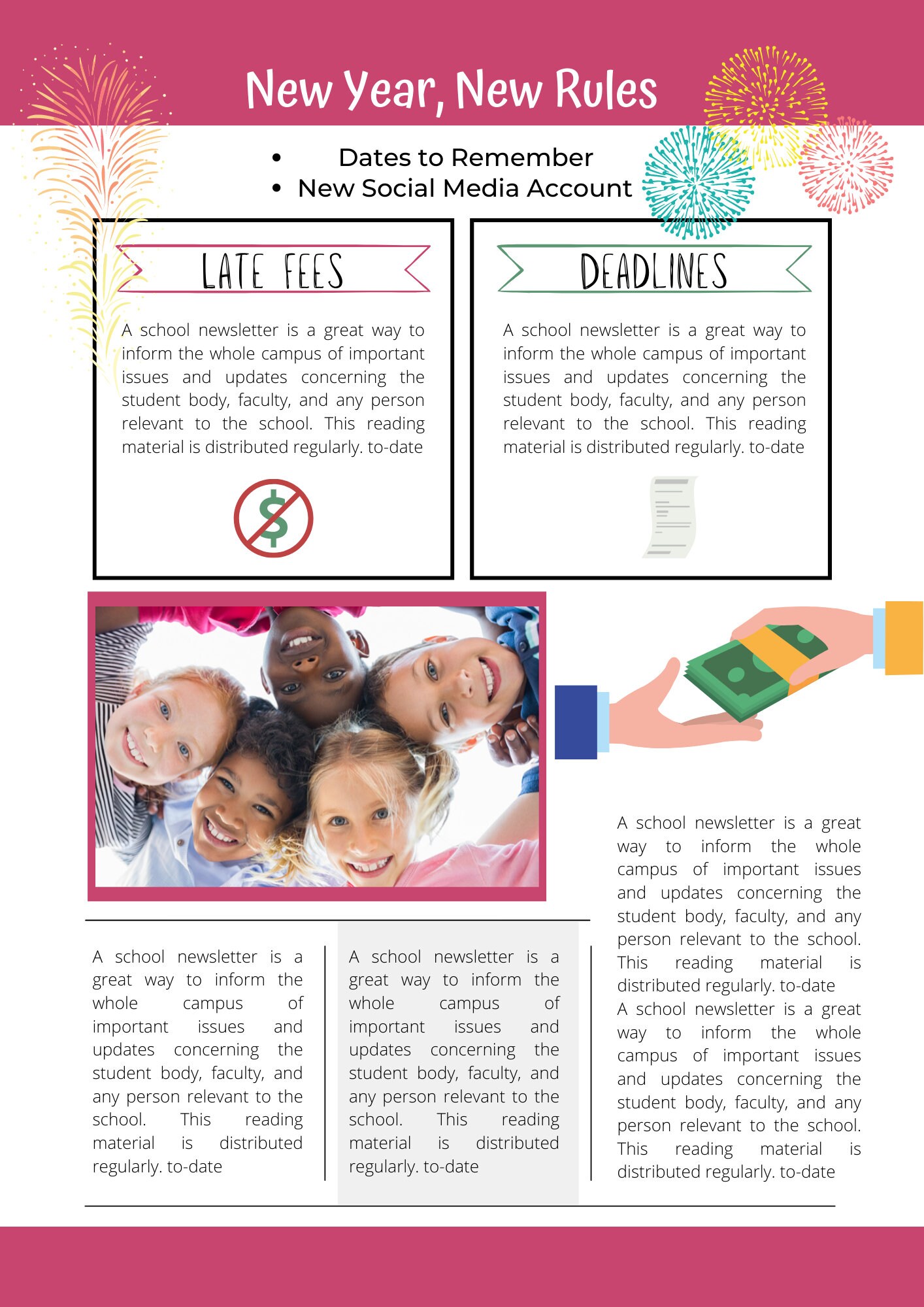 Editable Newsletter Template, for Daycare, Childcare, Learning Center ...