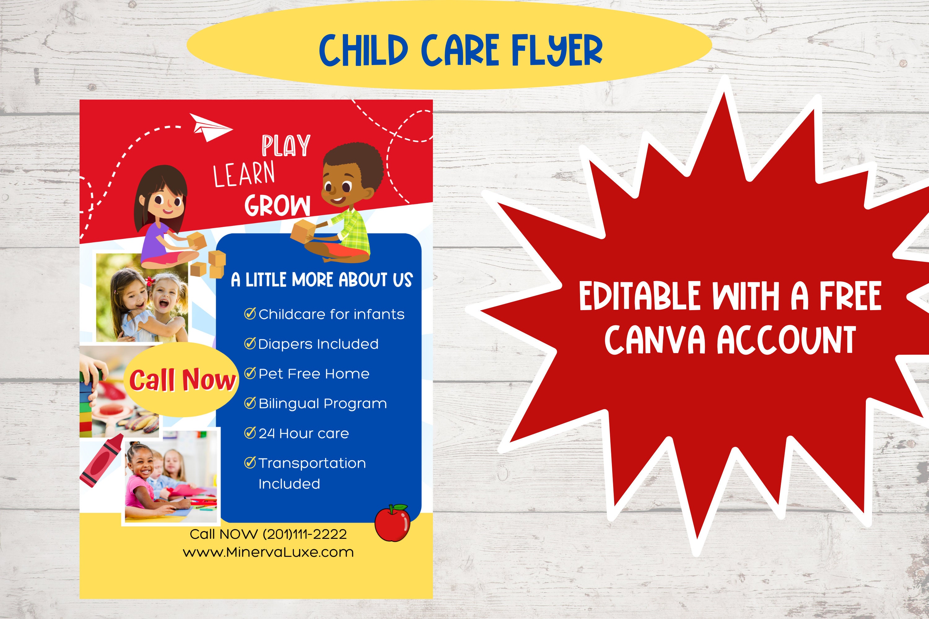 Editable Daycare Tear Away Flyer - Etsy