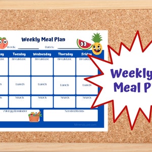 Weekly Meal Planner for Child Care Center - Etsy