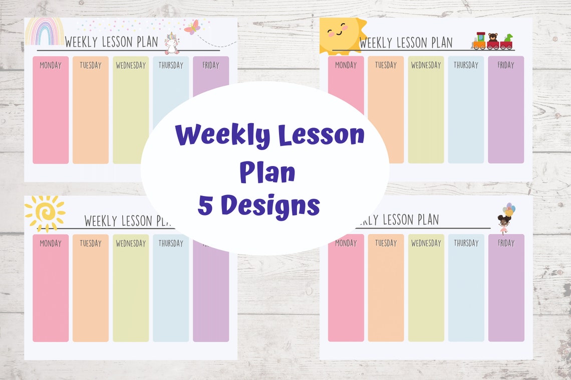 Weekly Lesson Plans for Daycare/child Care Center - Edit the Text on ...