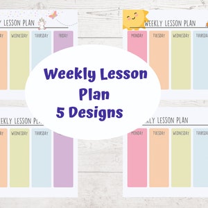 Weekly Lesson Plans for Daycare/child Care Center - Edit the Text on ...