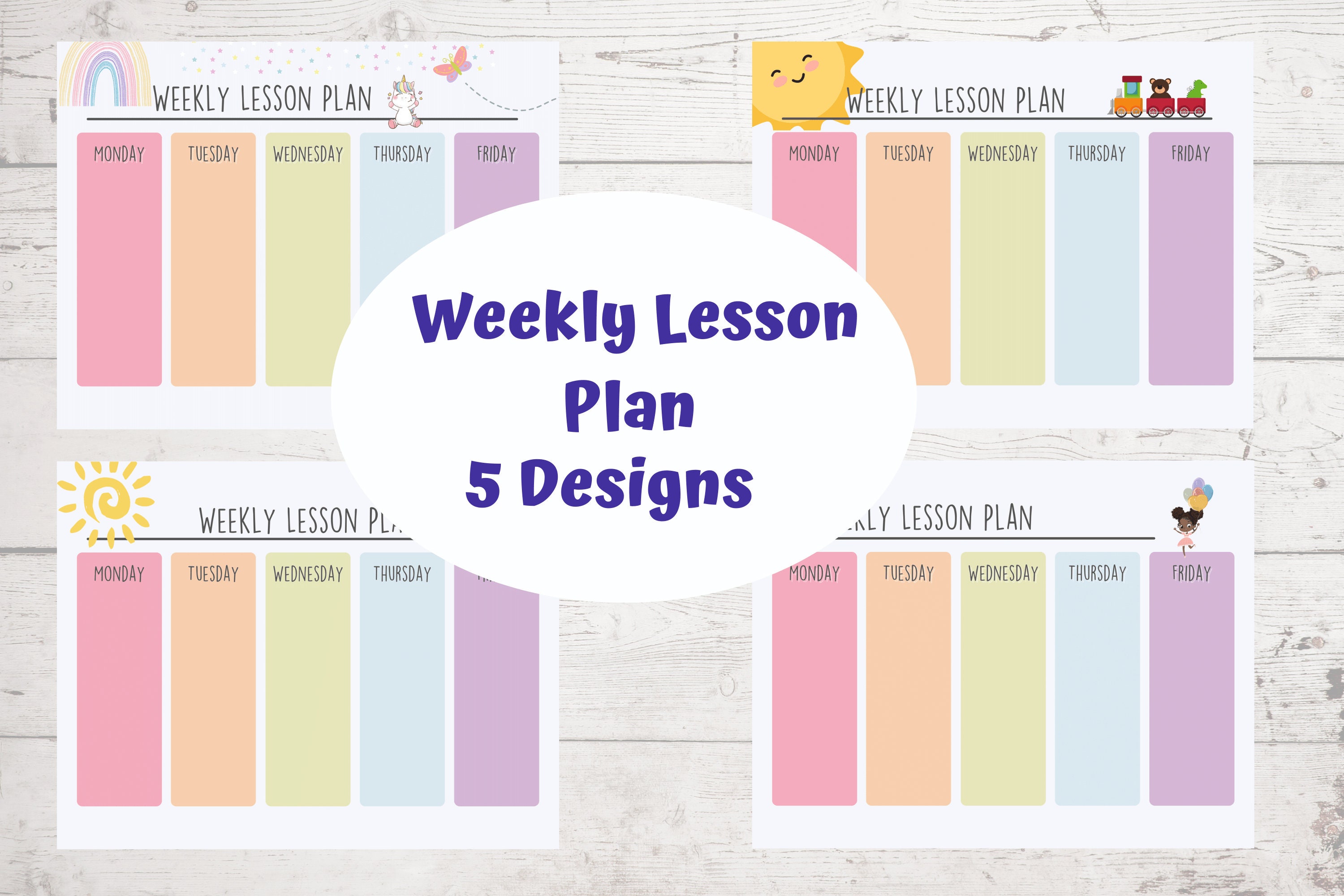 Weekly Lesson Plans for Daycare/child Care Center - Edit the Text on ...