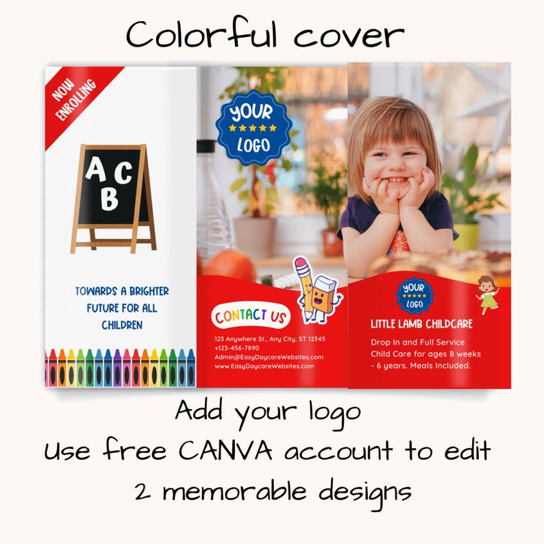 Editable Daycare Brochure Template, Canva Design (digital Download) - Etsy