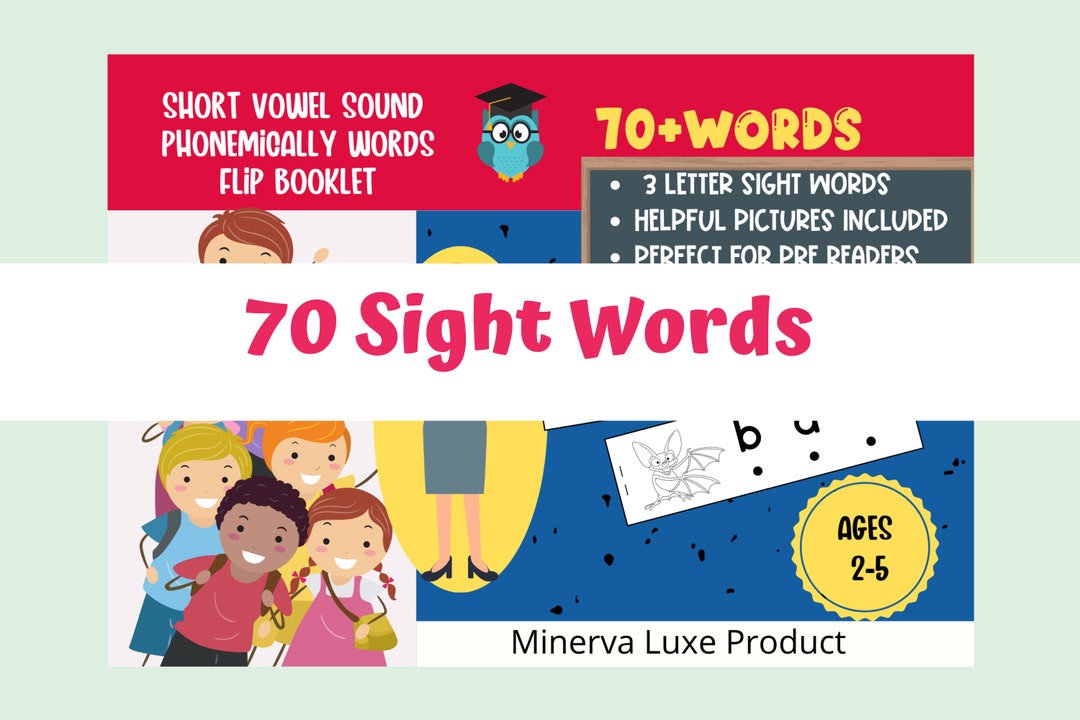 One Syllable Sight Words. Phonics. Great for Daycare, Early Learning ...