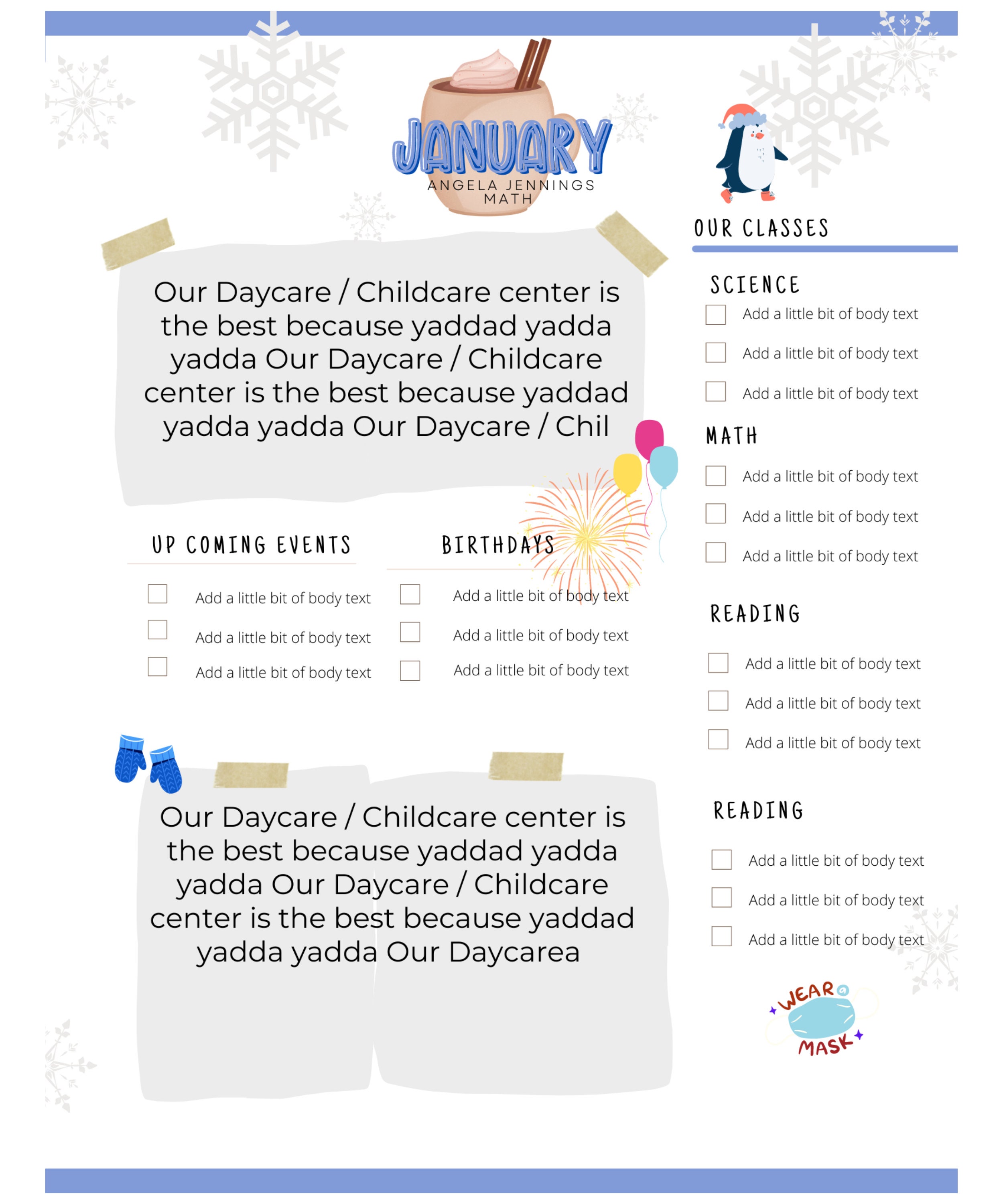 January Newsletter Template - Etsy